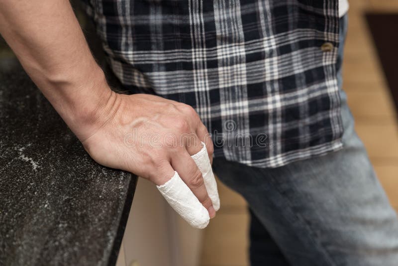 Man Injured Fingers Hitting with Hammer. Stock Photo - Image of injury ...