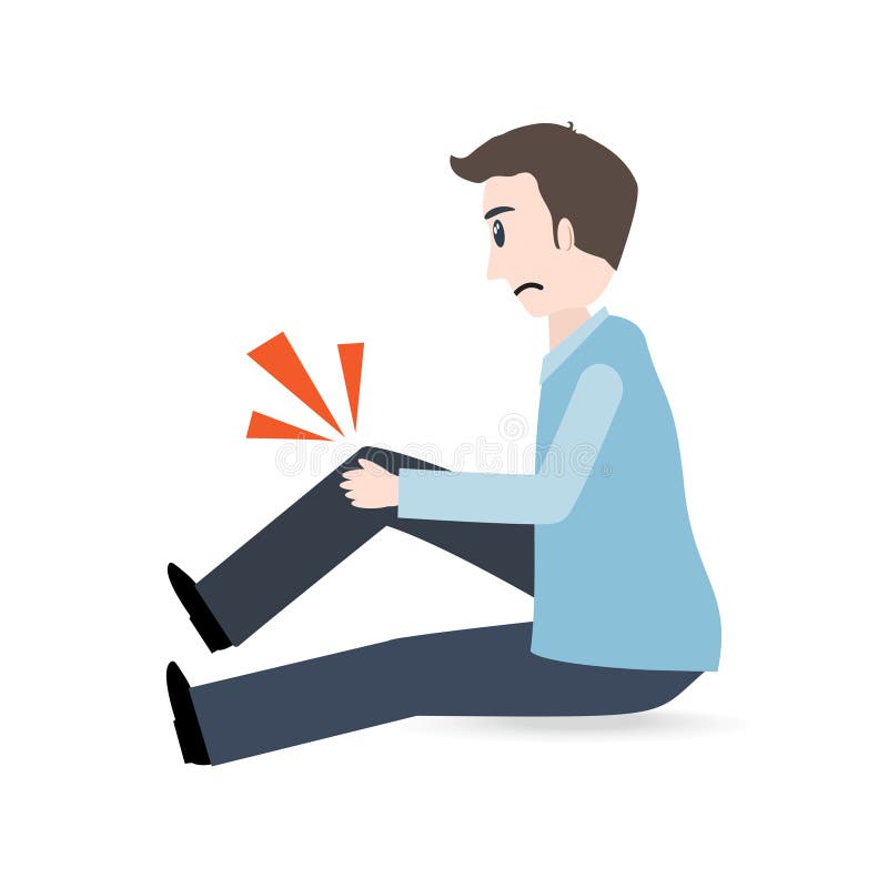 Man Injury of the Knee Icon. Person Injury Icon Stock Vector ...