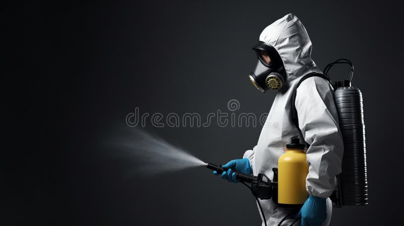 Man with insecticide spray stock illustration. Illustration of checking ...