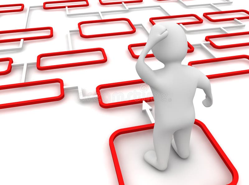 Man inside diagram stock illustration. Illustration of diagram - 15236869