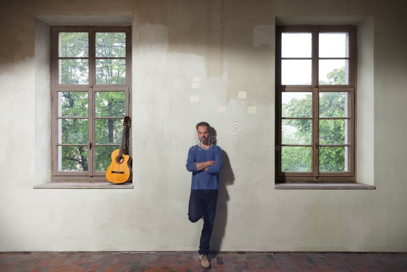 Man Inside of an Old Industrial Space Stock Image - Image of male ...