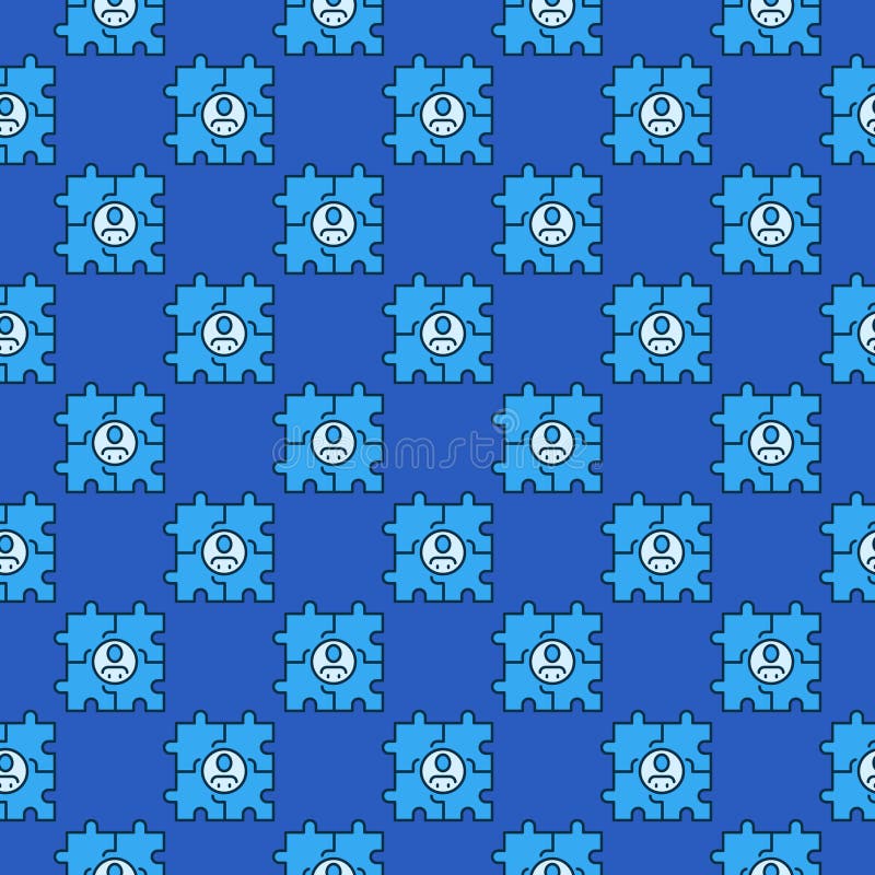 Man Inside Puzzle Vector Sociology Science Concept Blue Seamless ...