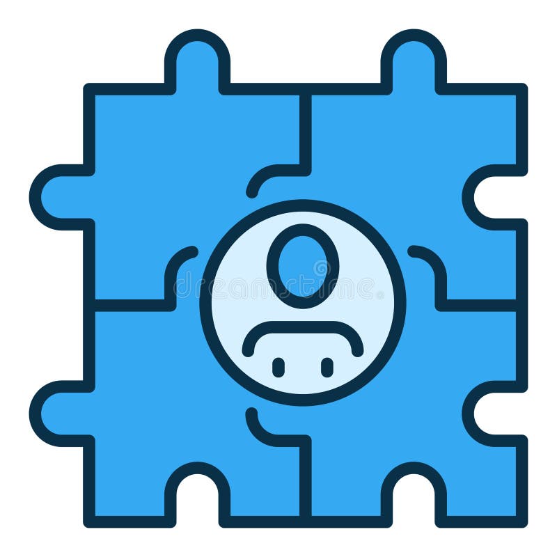 Man Inside Puzzle Vector Sociology Science and Partnership Concept Blue ...