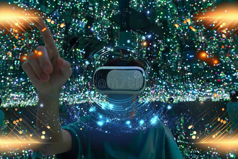 Man Inside Virtual Metaverse Stock Photo - Image of future, metaverse ...