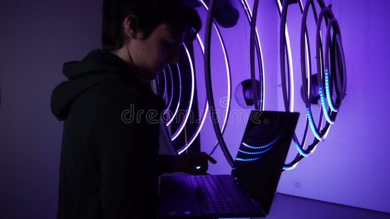 Man Inside Virtual Metaverse Stock Footage - Video of connection ...