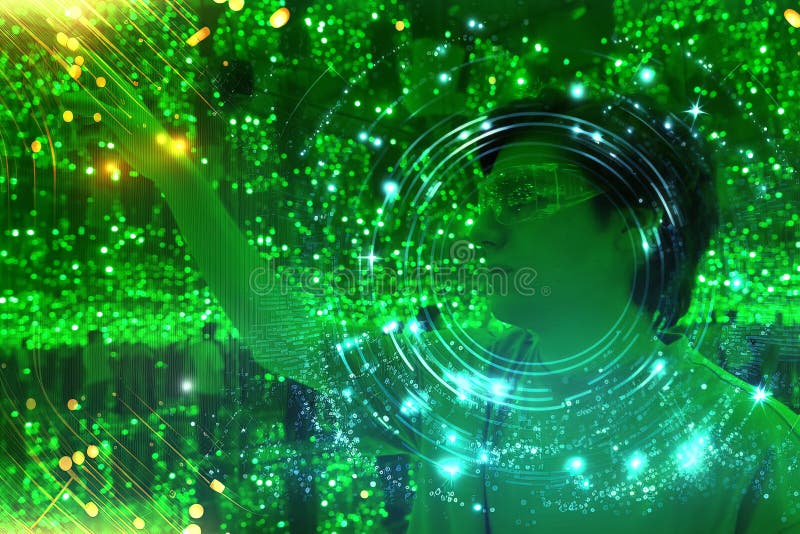 Man Inside Virtual Metaverse Stock Image - Image of competition, media ...