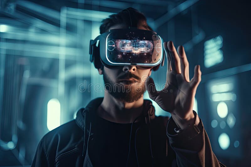 Man Inside Virtual Metaverse Stock Photo - Image of cosmos, teenage: 249541924