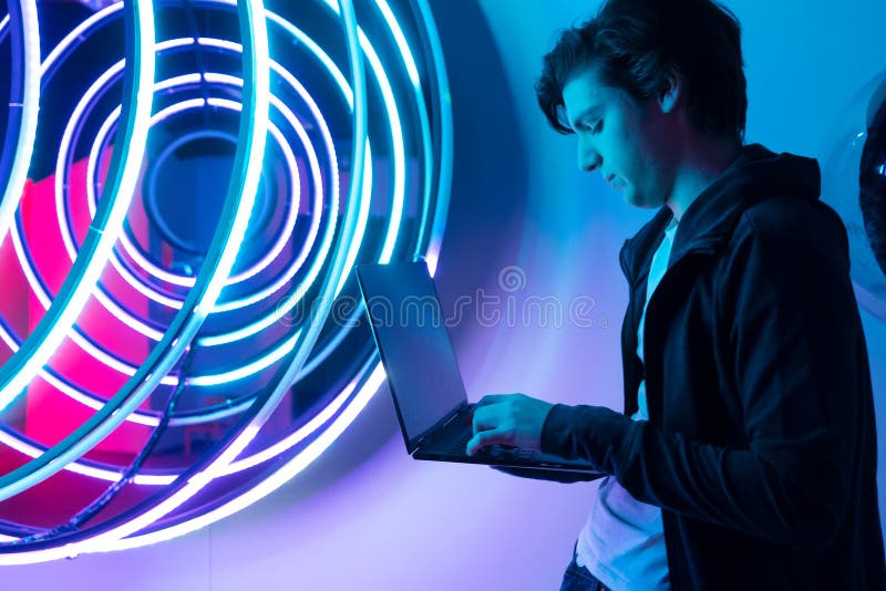 Man Inside Virtual Metaverse Stock Photo - Image of gamer, teenager ...