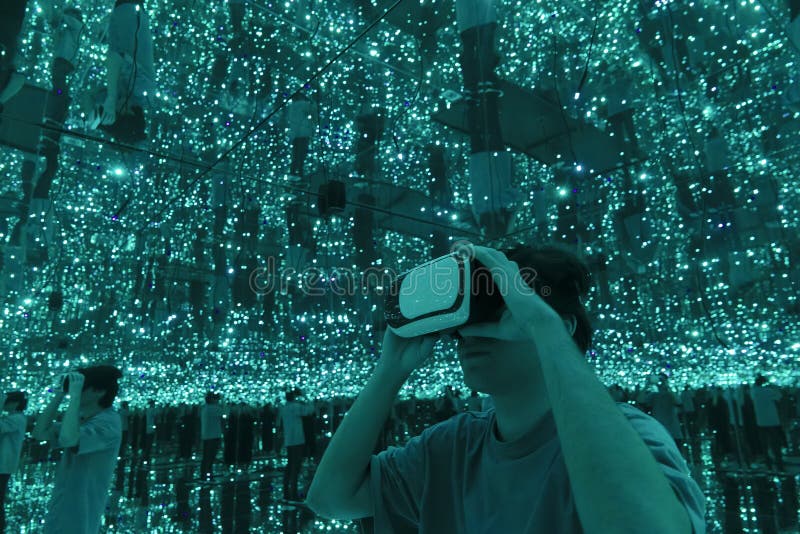 Man Inside Virtual Metaverse Stock Image - Image of entertainment ...