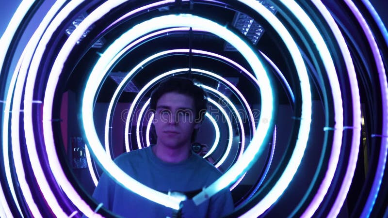 Man Inside Virtual Metaverse Stock Footage - Video of connection ...