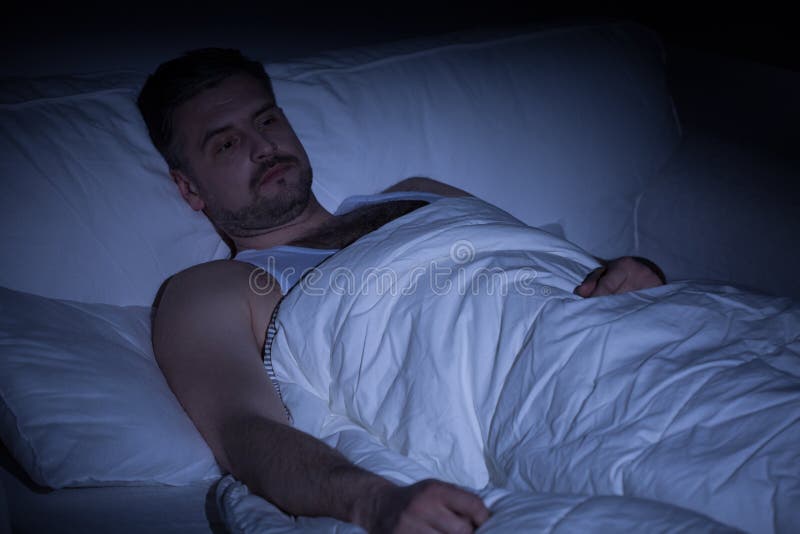 Man with insomnia stock photo. Image of alone, melancholy - 62288636