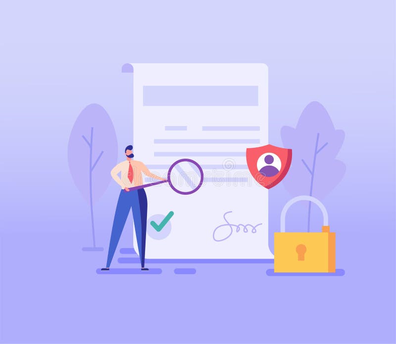 Inspecting Data - Blue 2 stock illustration. Illustration of enlarge ...