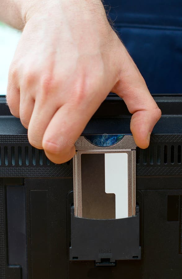 Man Installing Conditional Access Module Stock Photo - Image of ...