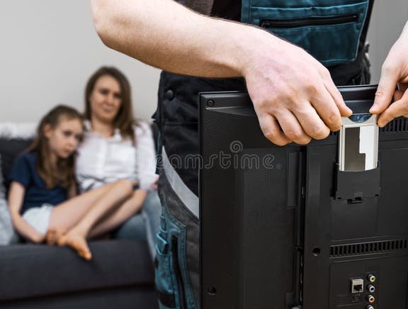 Man Installing Conditional Access Module Stock Photo - Image of ...
