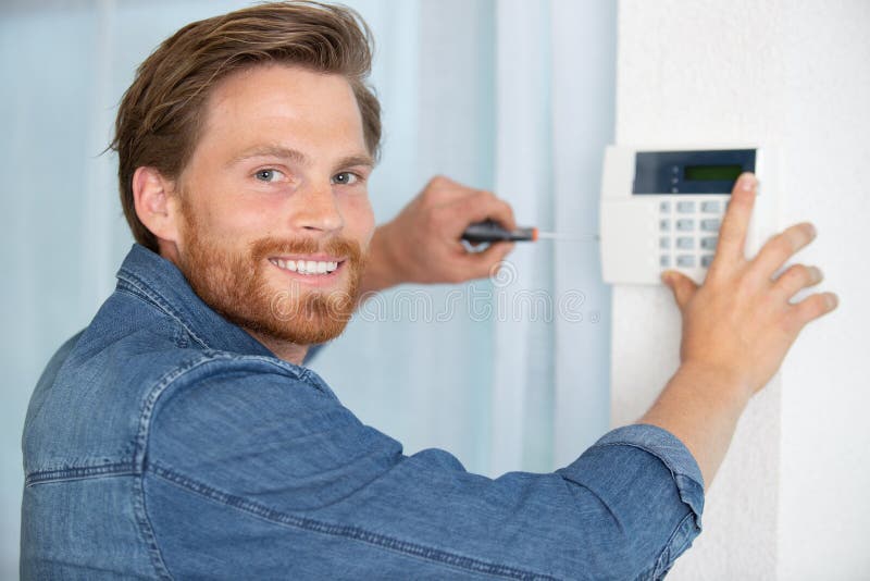 Man Installing Ip Wireless Cctv Camera Stock Image - Image of equipment ...