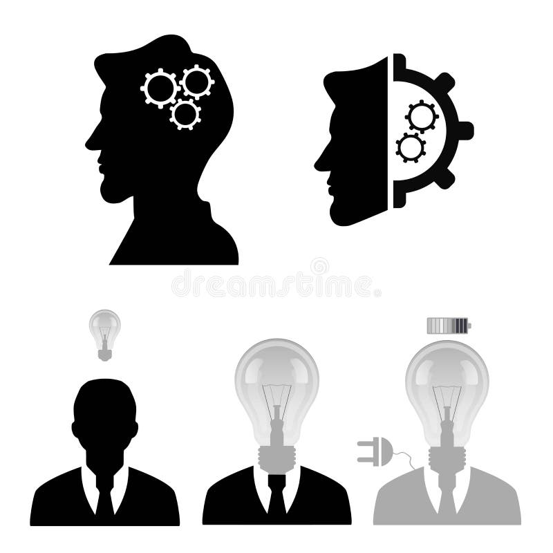 Man and intelligent brains stock illustration. Illustration of design ...