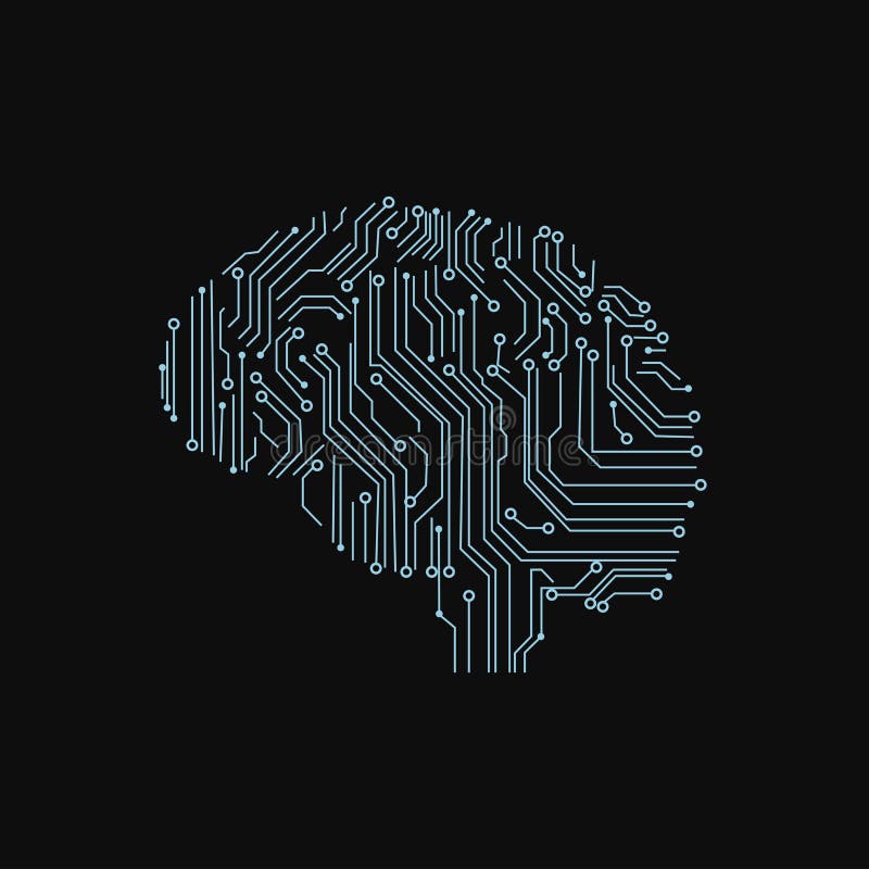 Man and intelligent brains stock illustration. Illustration of design ...