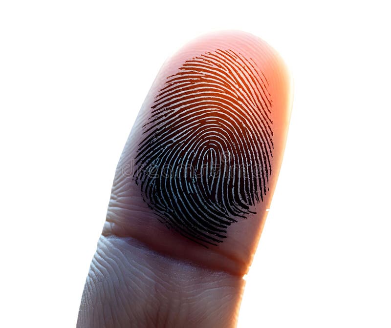 Man Interacting with Fingerprint on Touch Screen Stock Illustration ...