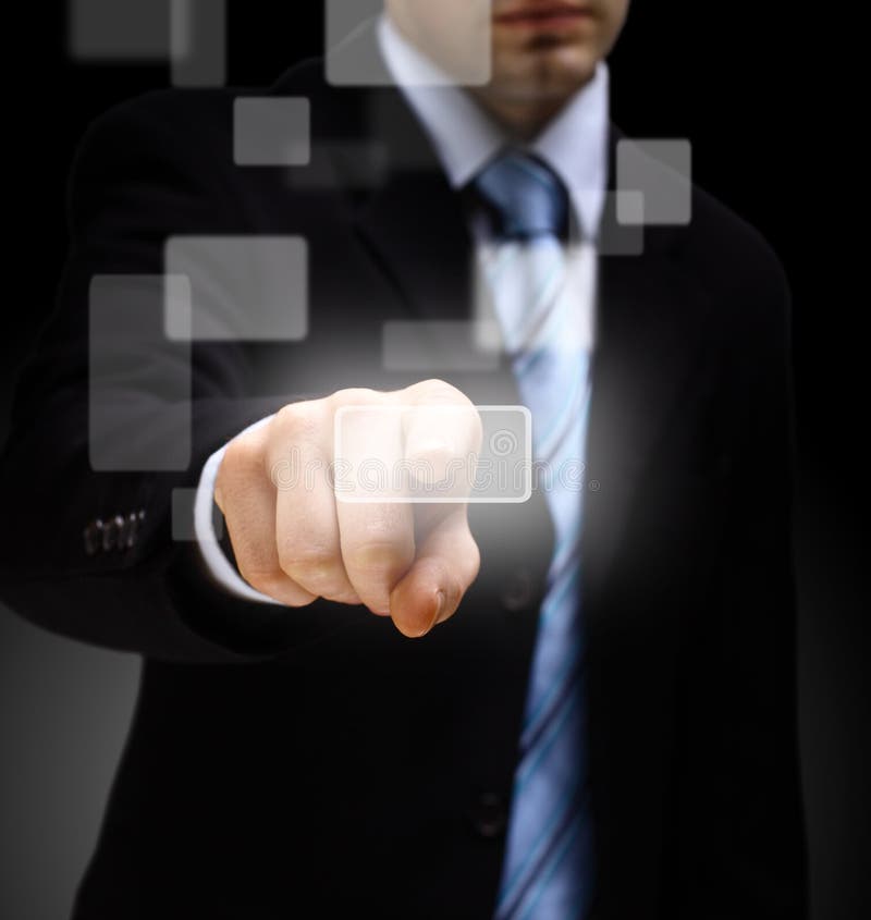 Man with interface in stock photo. Image of professional - 18556870