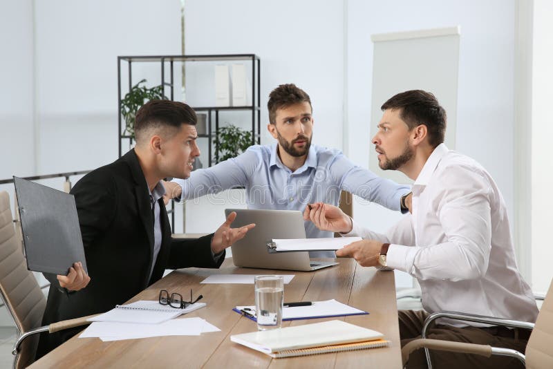 Man Interrupting Colleagues Fight at Work Stock Image - Image of anger ... Man Interrupting Colleagues Fight at Work Stock Image - Image of anger ...