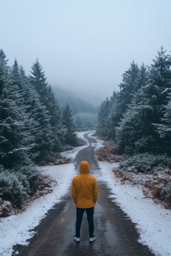 A Man at an Intersection, Uncertain about Which Direction To Take Stock ...