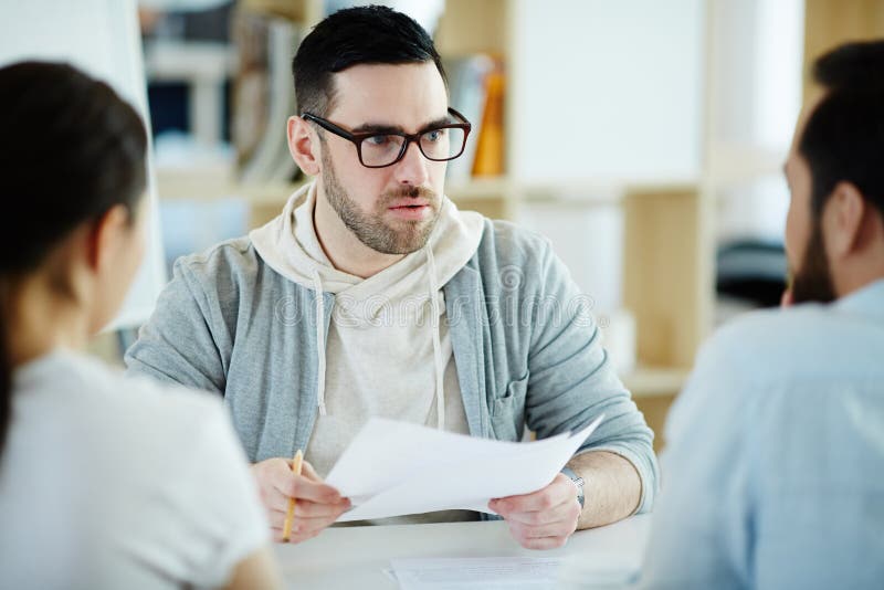 Man at interview stock image. Image of teamwork, contemporary - 92353085