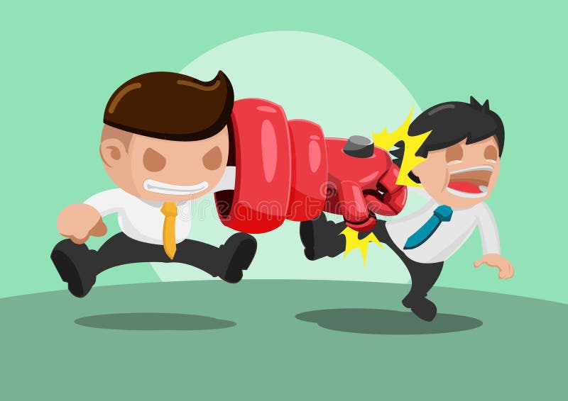Man Iron Punch Attack Strong Stock Illustration - Illustration of fear ...