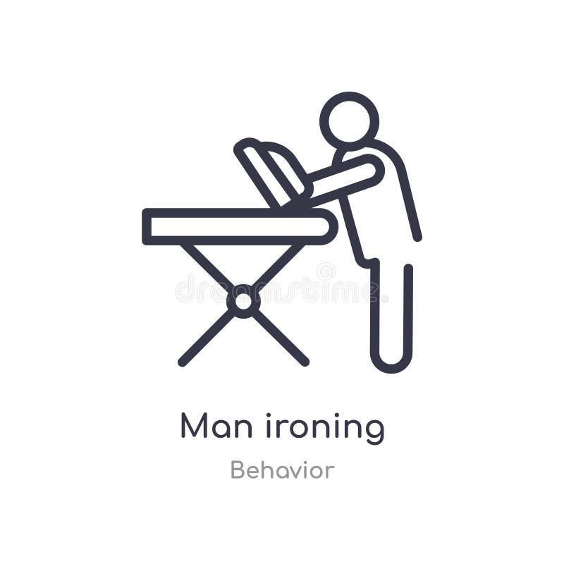 Ironing Outline Icon Isolated Line Vector Illustration From Signs