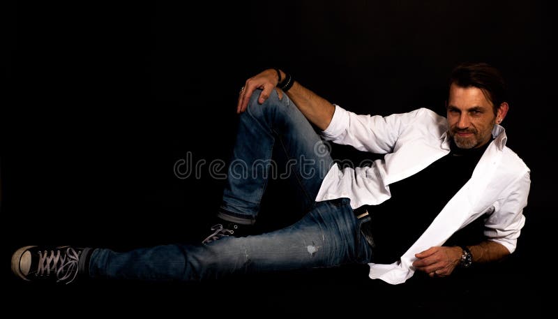 Man isolated on black stock photo. Image of casual, life - 115076544