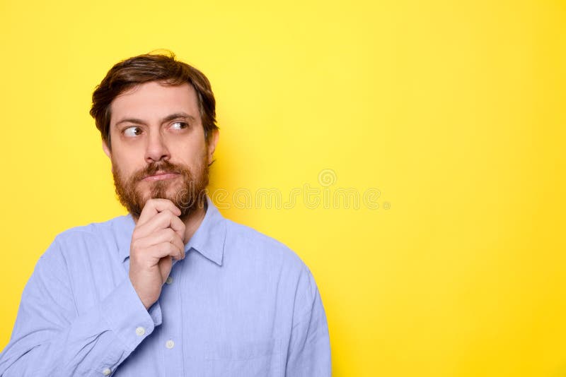 Man Isolated Confuse and Wondering about Question Stock Photo - Image ...