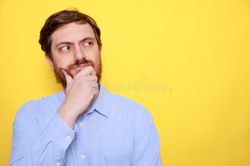 Man Isolated Confuse and Wondering about Question Stock Image - Image ...