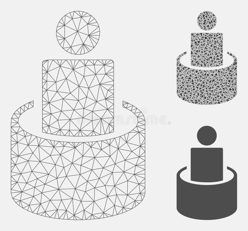 Man Isolation Vector Mesh Network Model and Triangle Mosaic Icon Stock ...