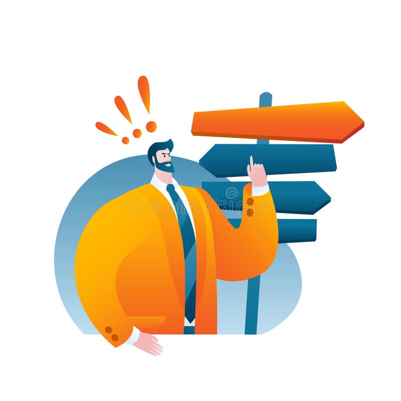 A Man in a Jacket Stands Next To the Sign and Chooses the Main ...