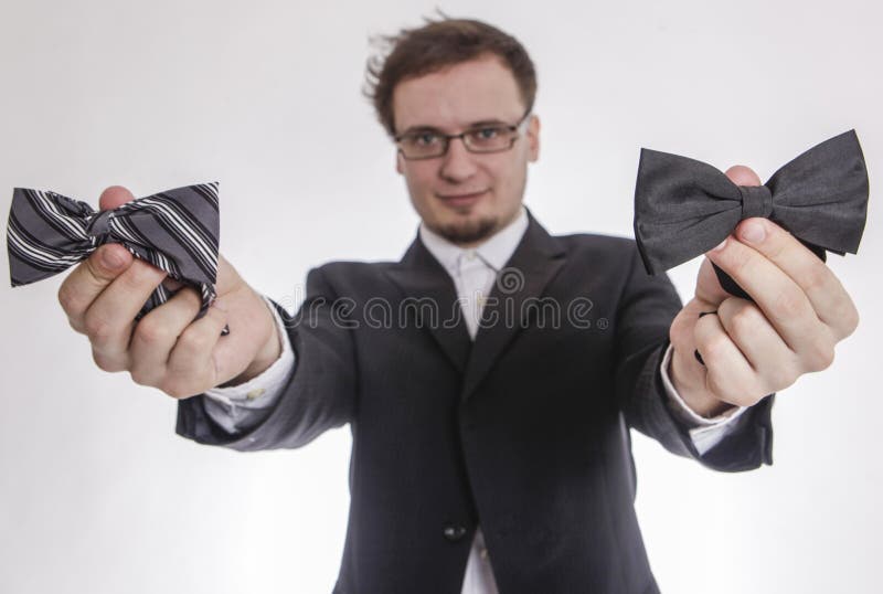 Man with two bows stock photo. Image of young, accessory - 29819144