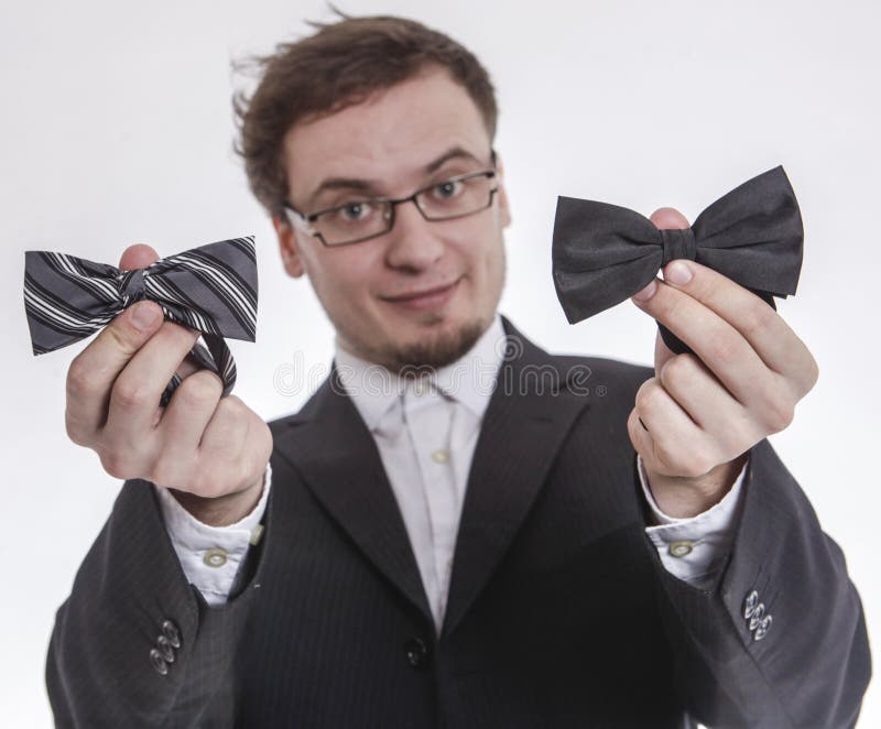 Man with two bows stock image. Image of black, blue, pose - 29819147