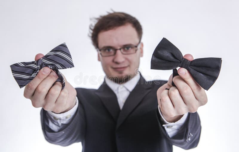 Man with two bows stock photo. Image of clothing, style - 29819156