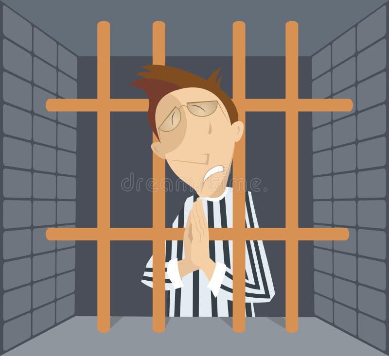Man in jail cartoon stock vector. Illustration of prisoner - 94295865