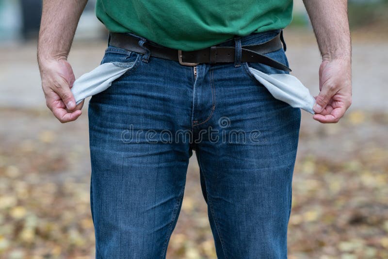 Man in Jeans Showing His Empty Pockets Stock Image - Image of denim ...