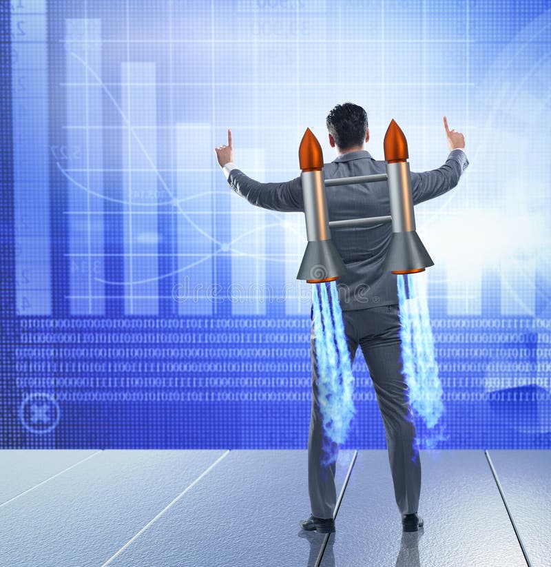 Man with Jet Pack in Business Concept Stock Image - Image of business ...