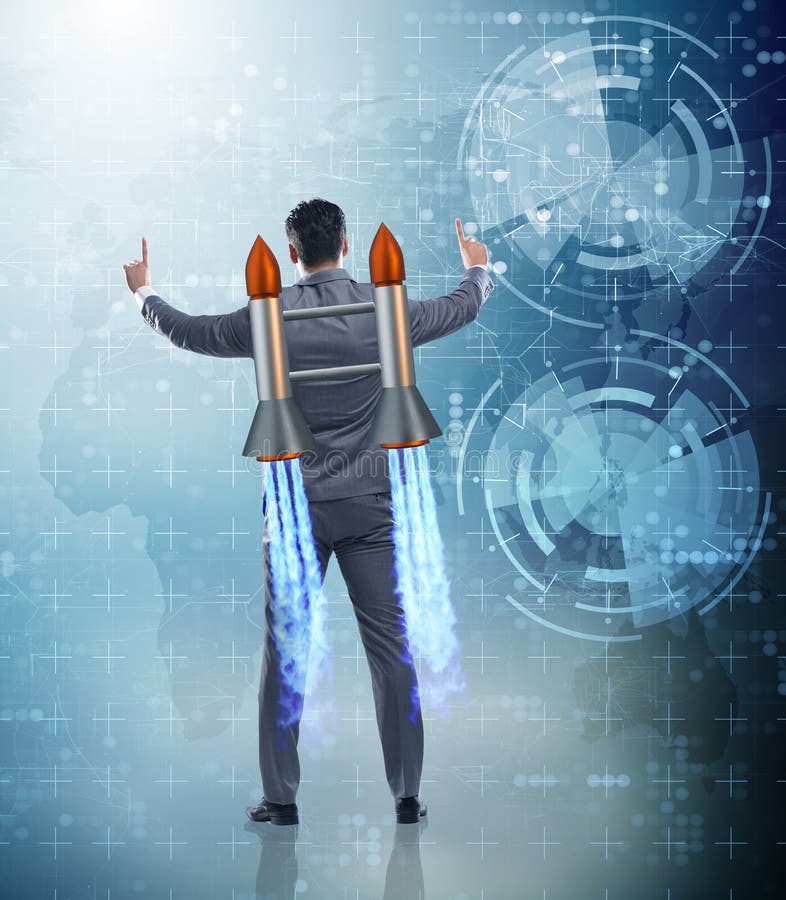Man with Jet Pack in Business Concept Stock Image - Image of business ...