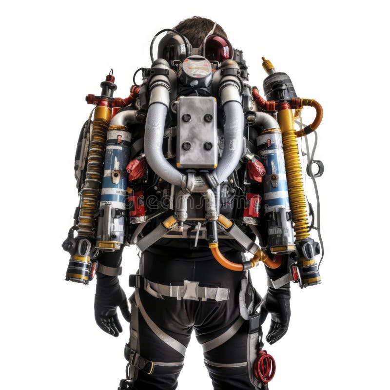A Man with a Jet Pack on His Back Stock Image - Illustration of launch ...