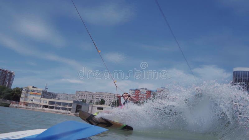 Video: A young guy is riding a hydrocycle on the lake, Man on jet ski ...