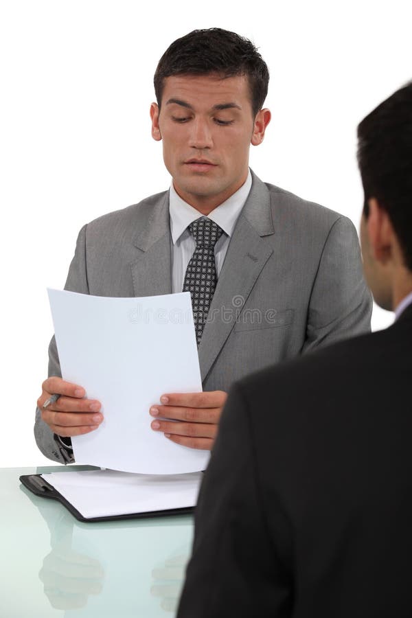 Business - Young Man and CEO in Job Interview Stock Photo - Image of ...