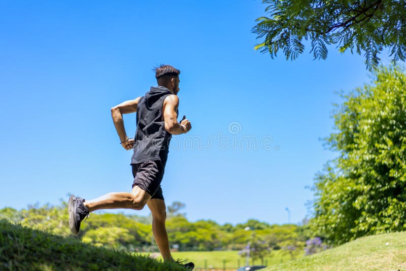 Man Jogging Natural Path Wild Landscape Stock Photos - Free & Royalty ...