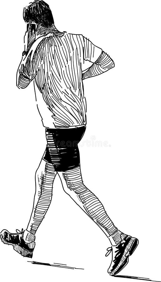 Man jogging stock vector. Illustration of outdoor, sport - 43845025