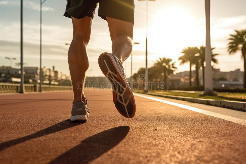 Man Jogging on the Walking Track. Generative Ai Stock Illustration ...