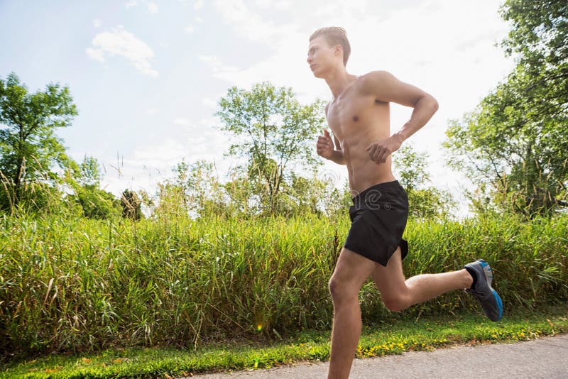 Man Jogging stock photo. Image of nature, build, length - 33531924