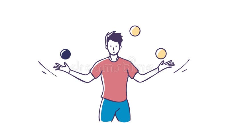 Man Juggling Balls, Entertainment, Skill, and Performance Art, Vector ...