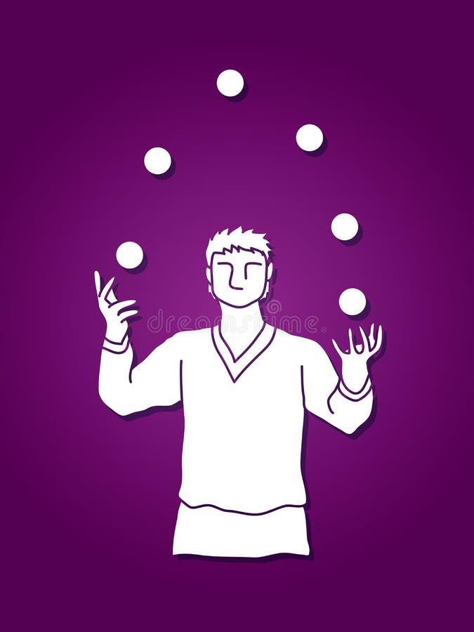A man juggling balls stock vector. Illustration of icon - 84632715