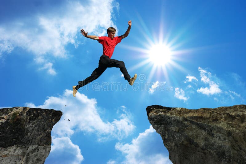 Man jump stock image. Image of cloud, leap, positive - 16144289